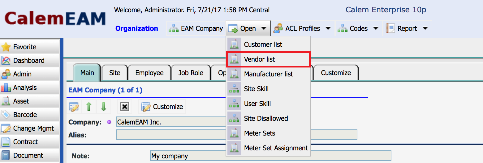Vendor Setup - Clay's Blog - Enterprise Asset Management (EAM/CMMS ...