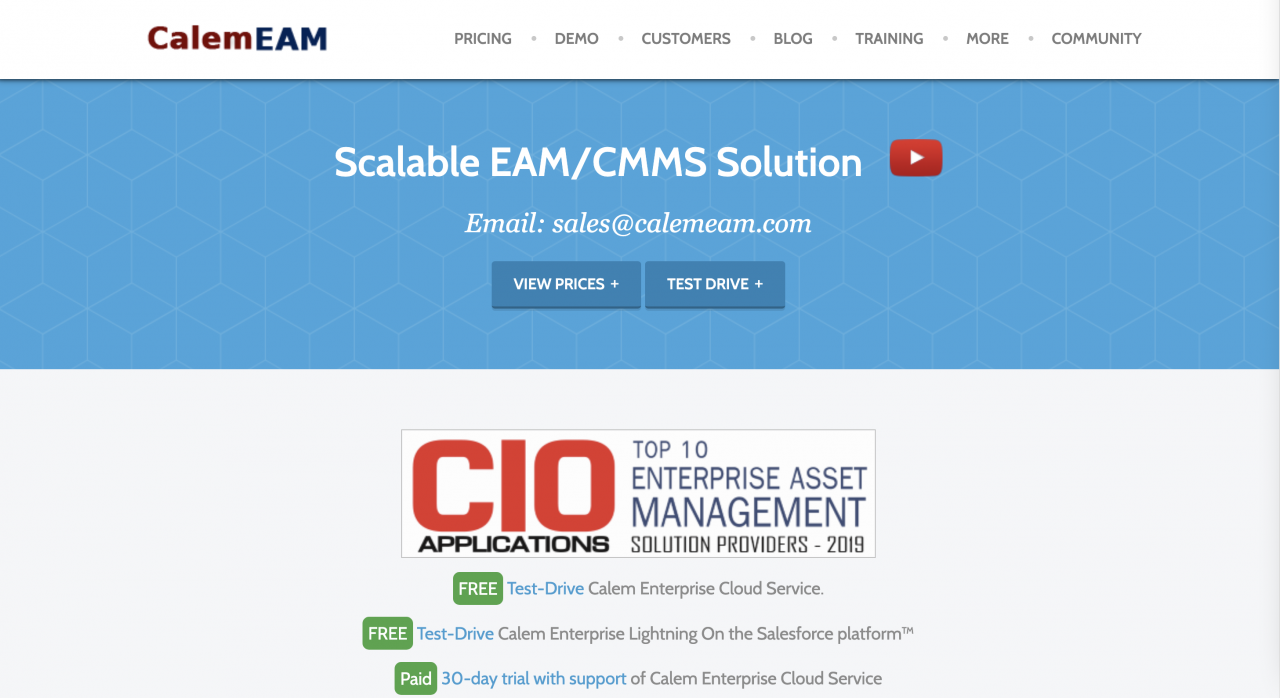 Home - Scalable CMMS, EAM, Maintenance Management Solution | CalemEAM